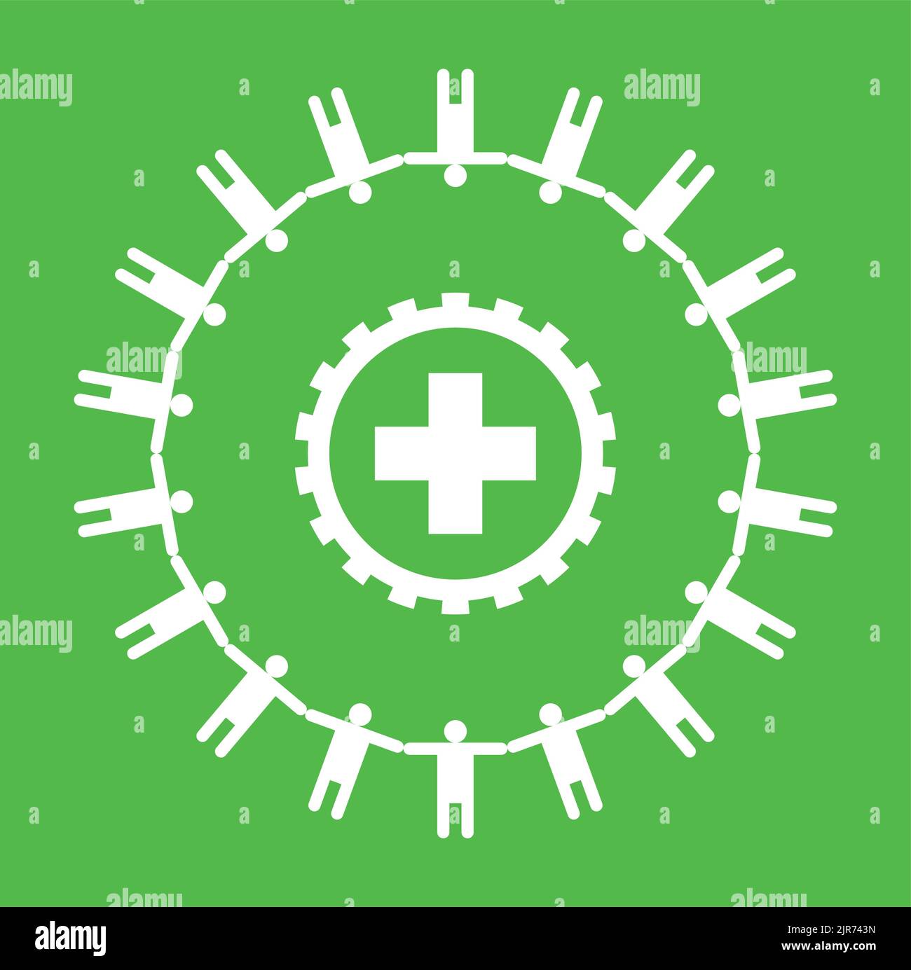 A safety first logo with image of people holding hands on green ...