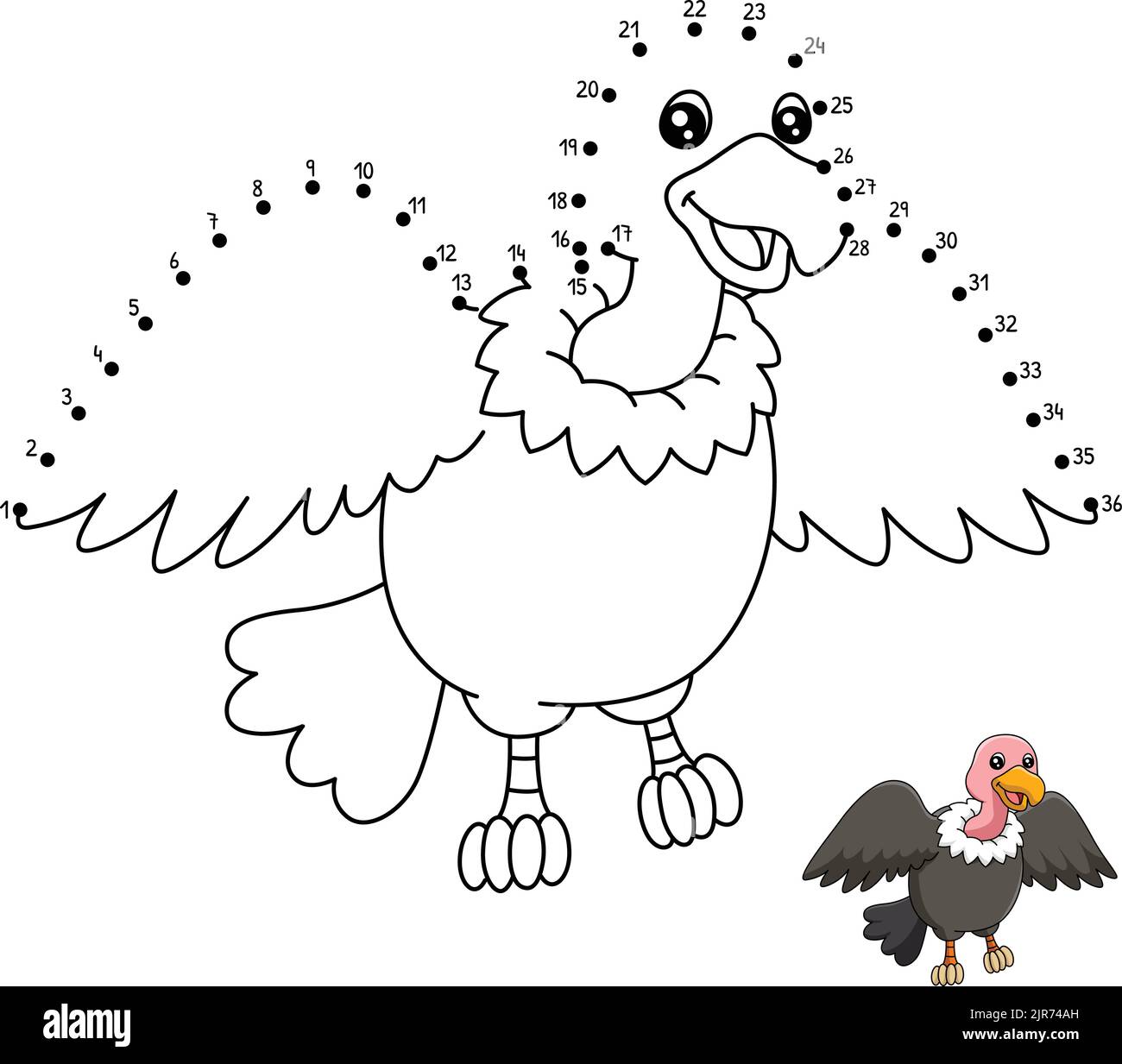 Dot to Dot Vulture Coloring Page for Kids Stock Vector Image & Art - Alamy