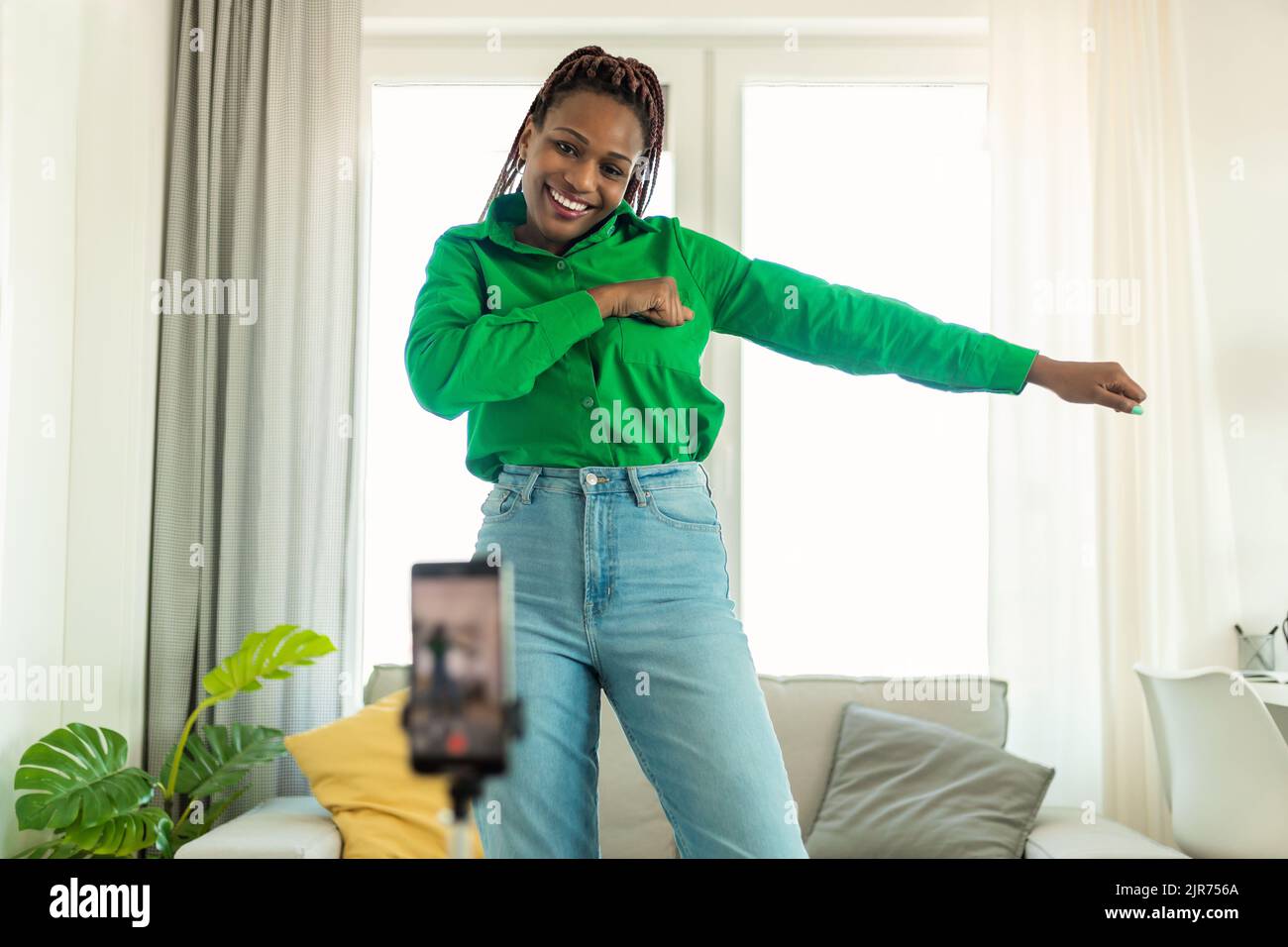 Woman creating media content hi-res stock photography and images - Alamy