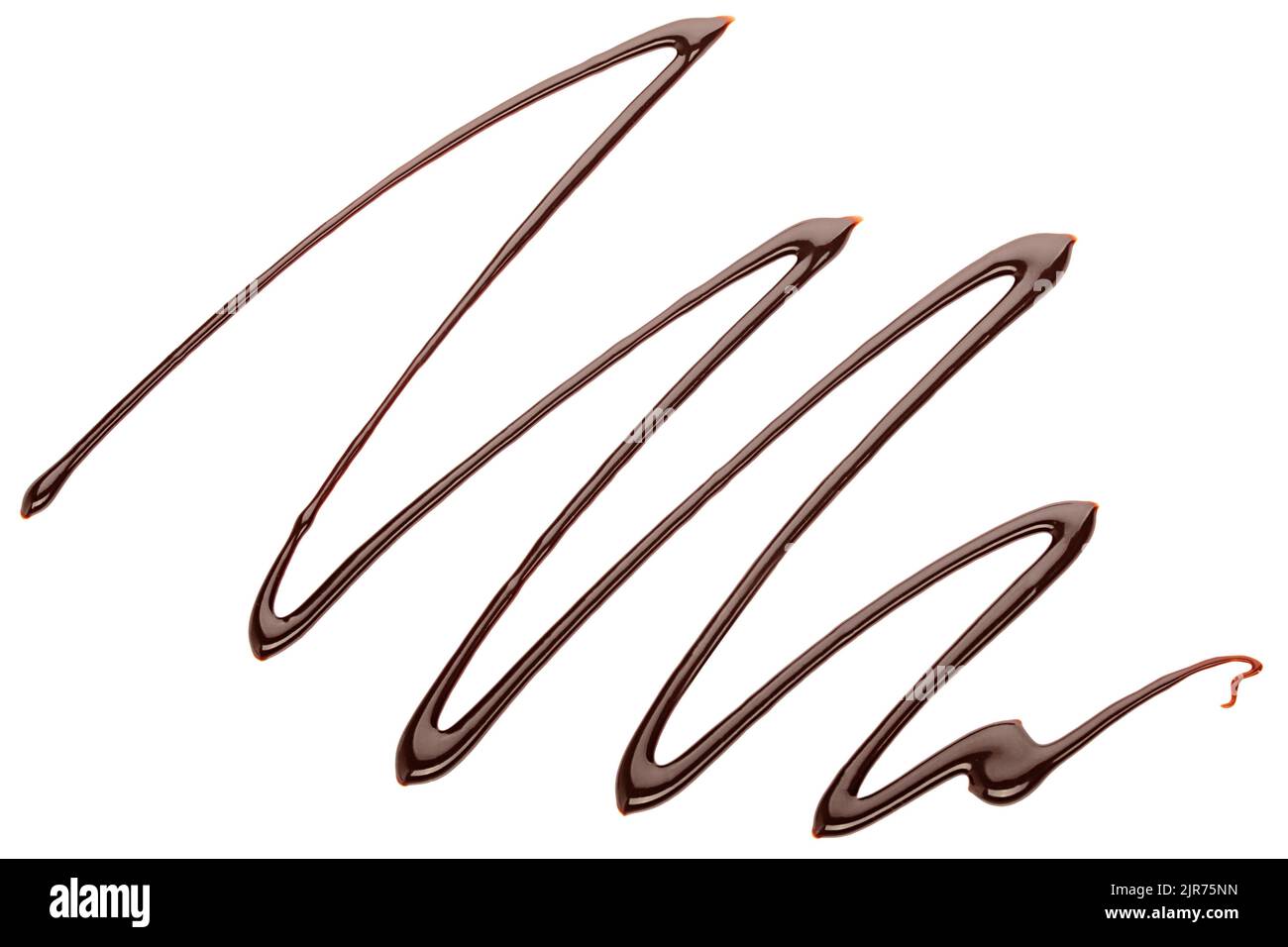 Liquid chocolate syrup isolated on white background, clipping path ...