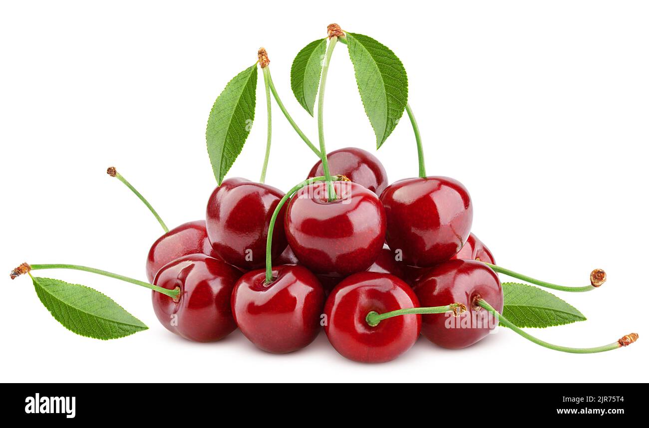 cherry isolated on white background, full depth of field, clipping path ...