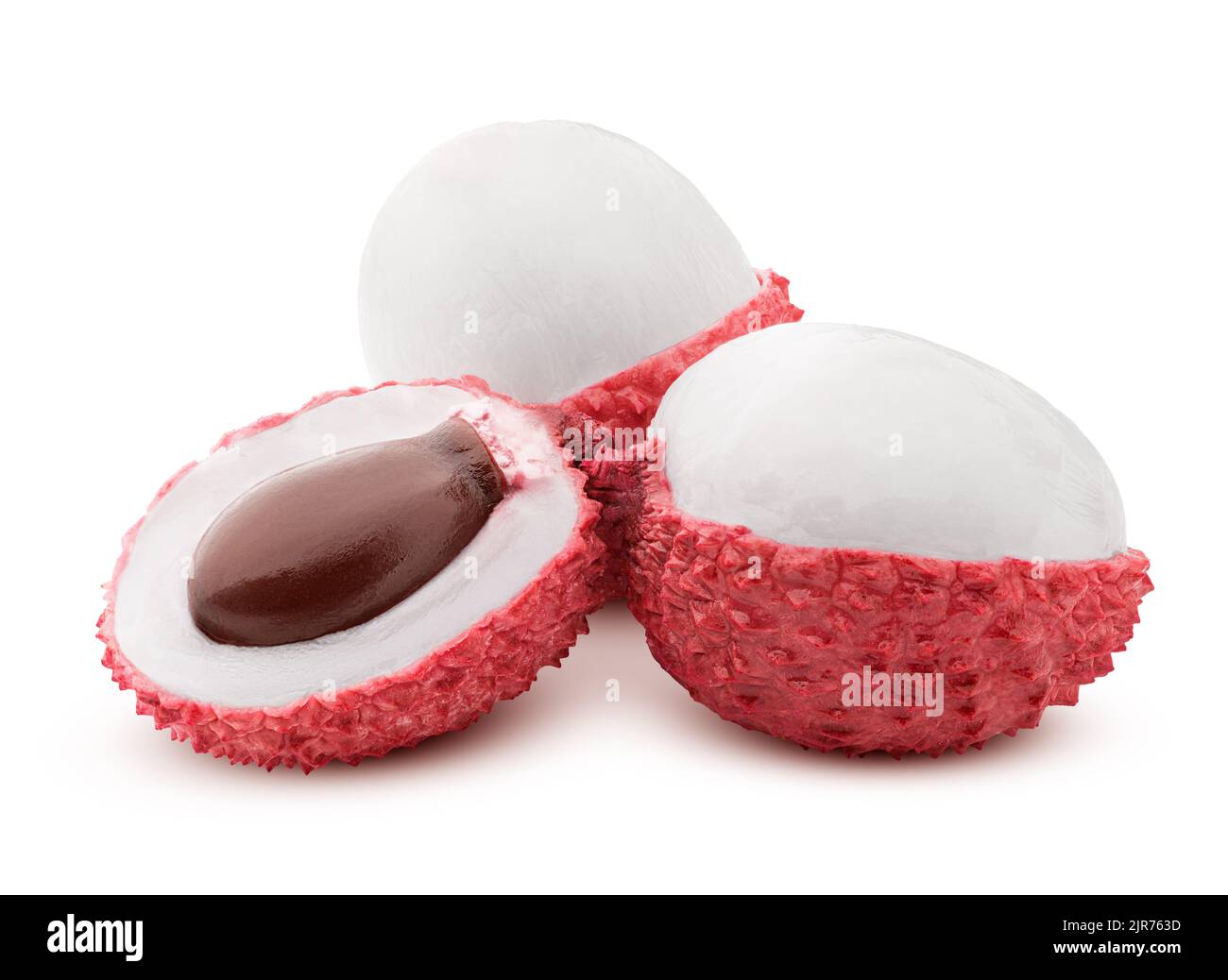lychee, clipping path, isolated on white background, full depth of ...