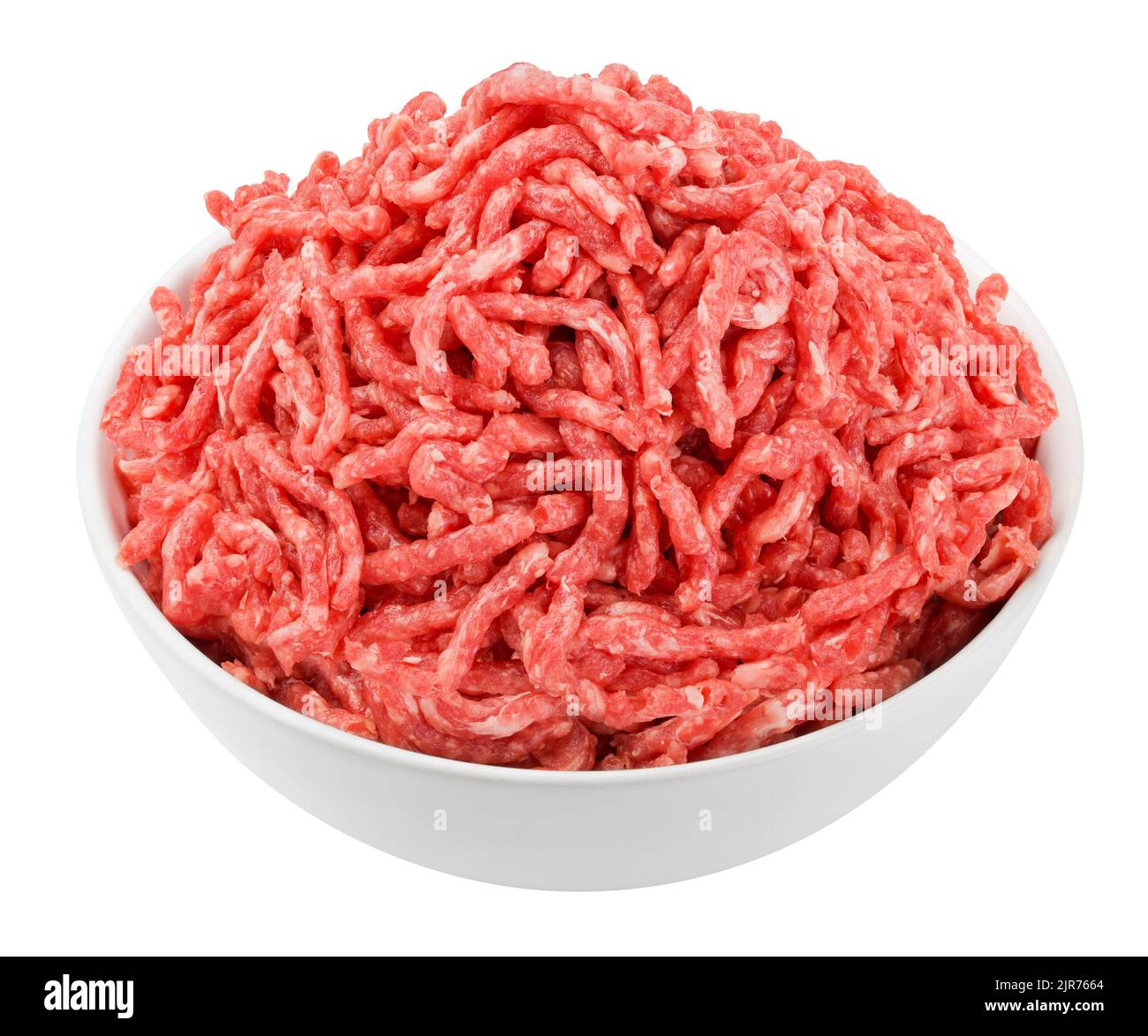 minced meat, pork, beef, forcemeat, clipping path, isolated on white ...