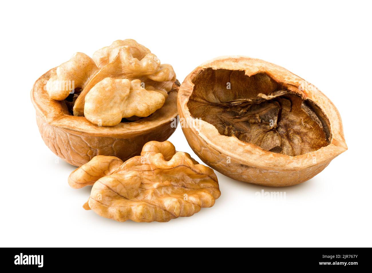 walnut, nut, isolated on white background, clipping path, full depth of ...