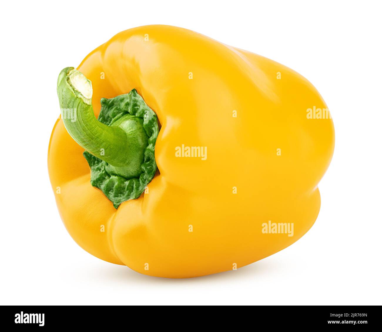 sweet yellow pepper, paprika, isolated on white background, clipping ...