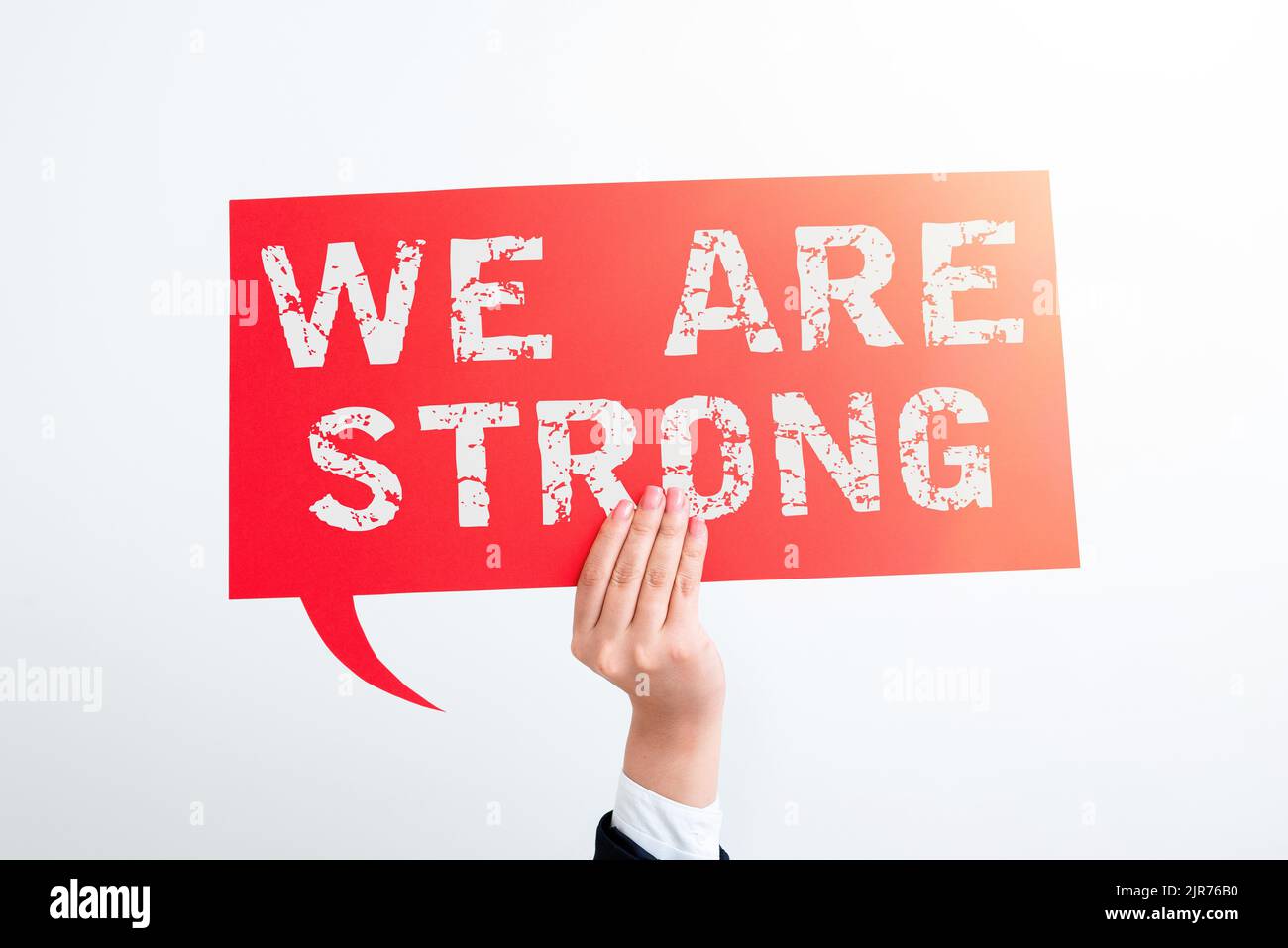 Text caption presenting We Are Strong, Word Written on Have great ...