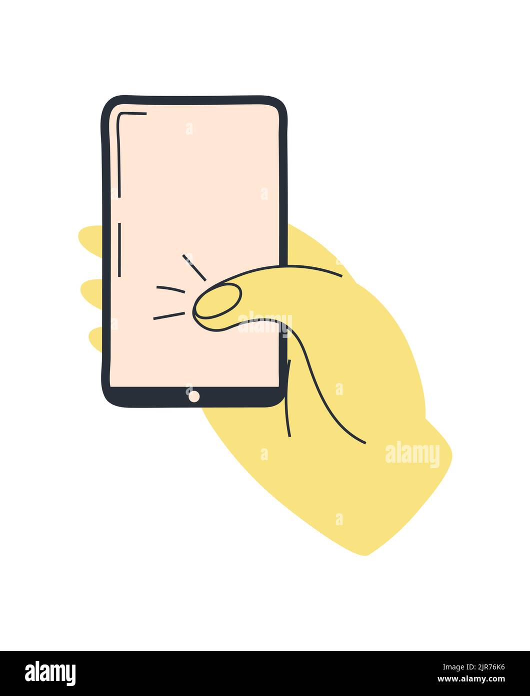 Colorful hands holding smartphone. Different gestures sign vector Stock ...
