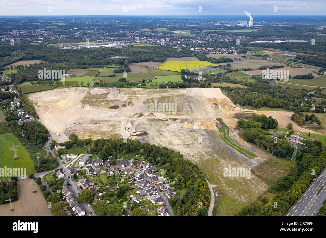 Aerial view, construction site on the area of the former coal-fired ...