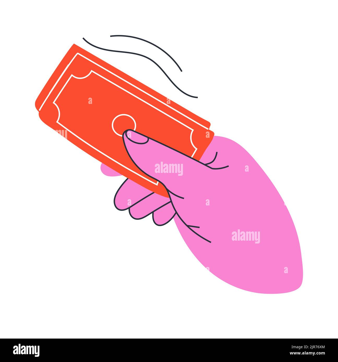 Colorful hands holding paper, cash, money. Different gestures sign ...