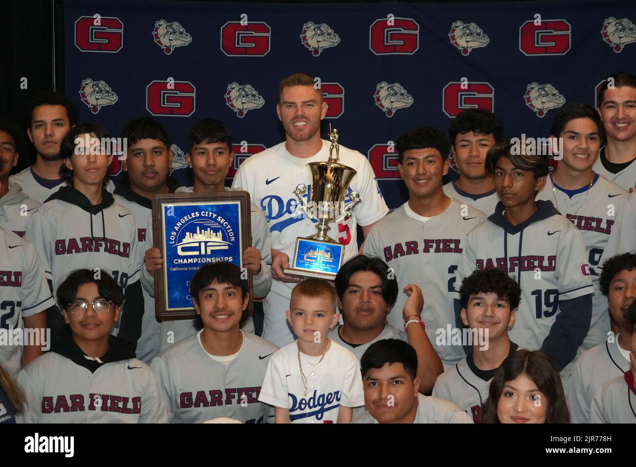 Los Angeles Dodgers first baseman Freddie Freeman poses with the ...