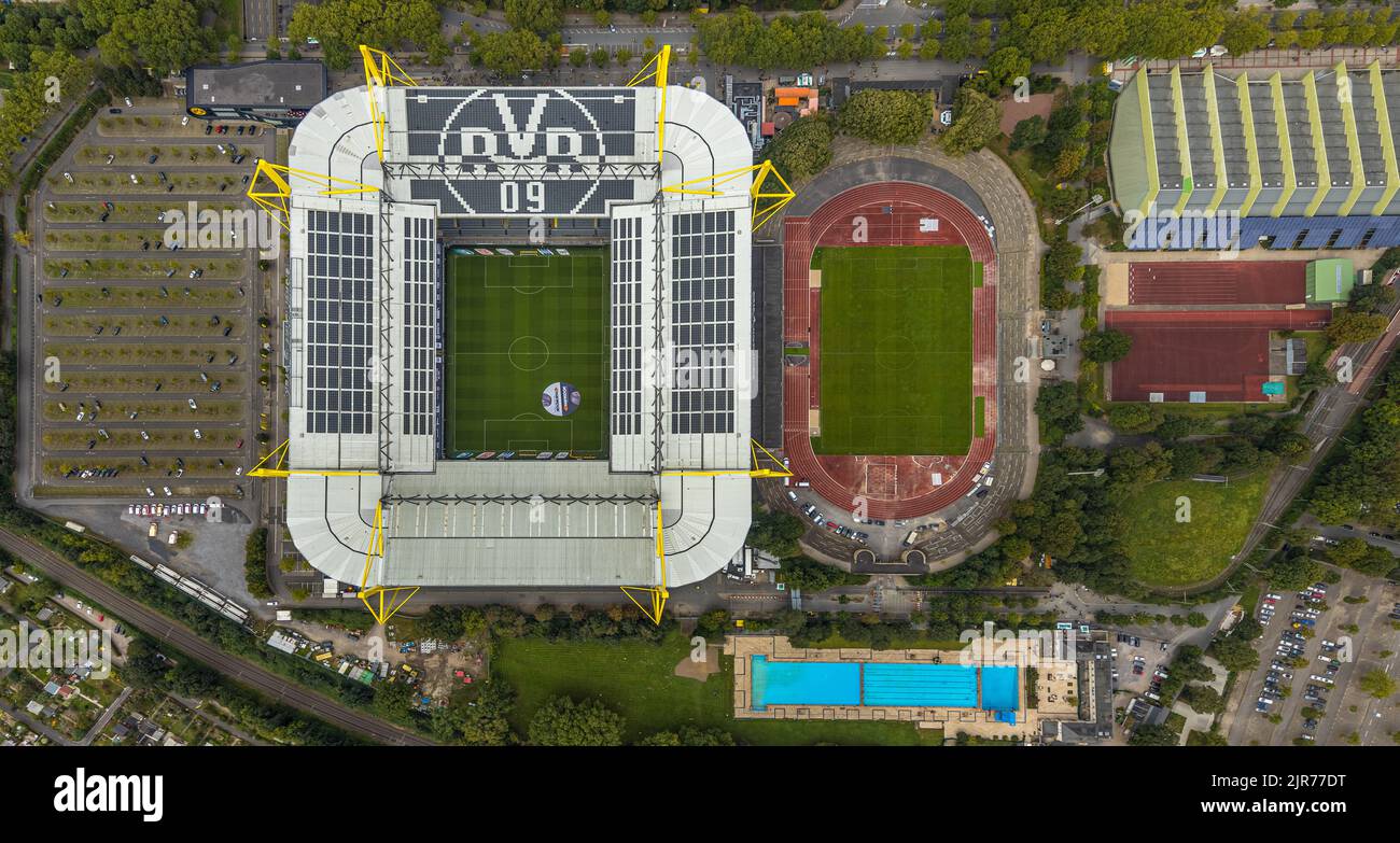 Aerial view, Signal Iduna Park Bundesligastadion des BVB 09 sowie ...