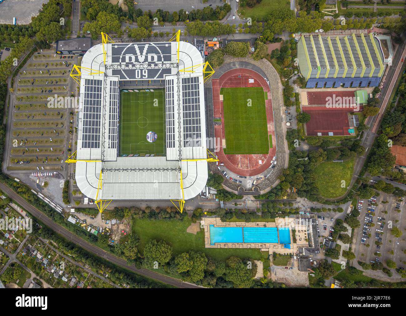 Aerial view, Signal Iduna Park Bundesligastadion des BVB 09 sowie ...