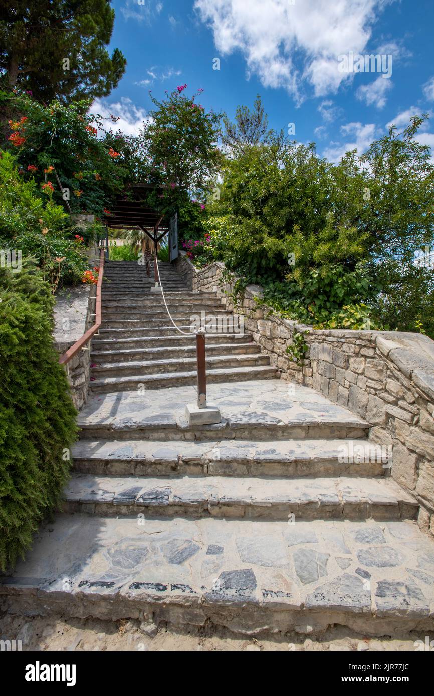 crazy paving steps on the entrance to the historic site of knossos ...