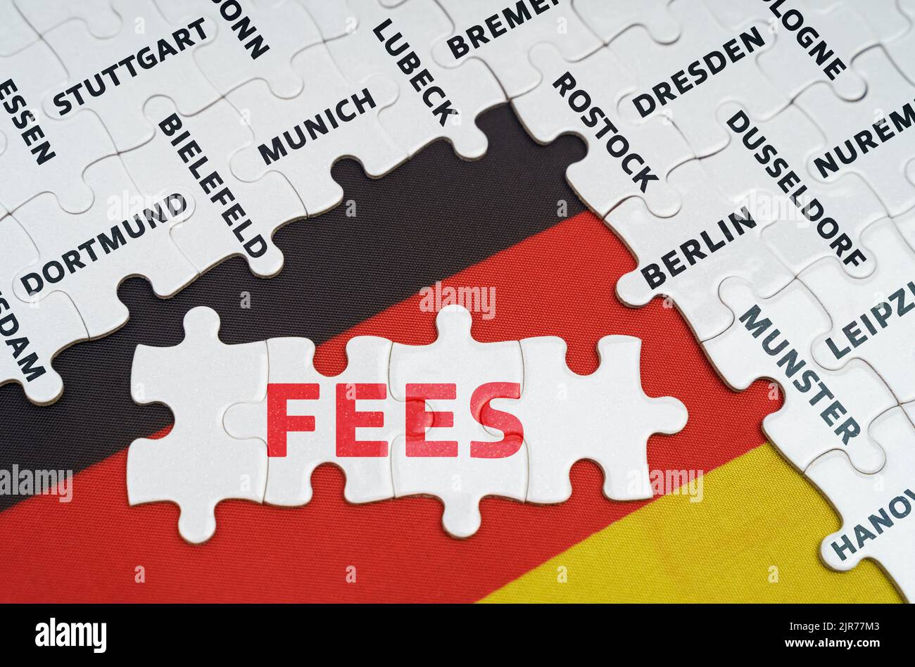 National concept. On the flag of Germany there are puzzles with the ...