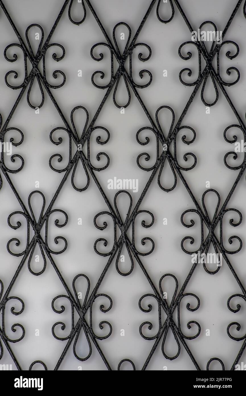 lattice wrought iron fencing panel or window guard, wrought iron ...