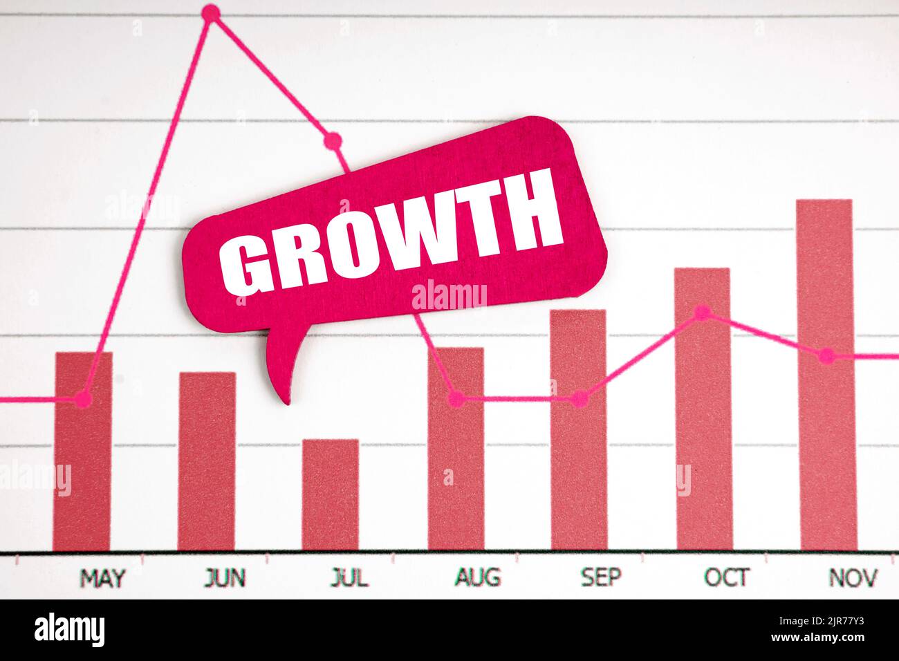 Economy and business concept. On the reporting chart there is a plate ...