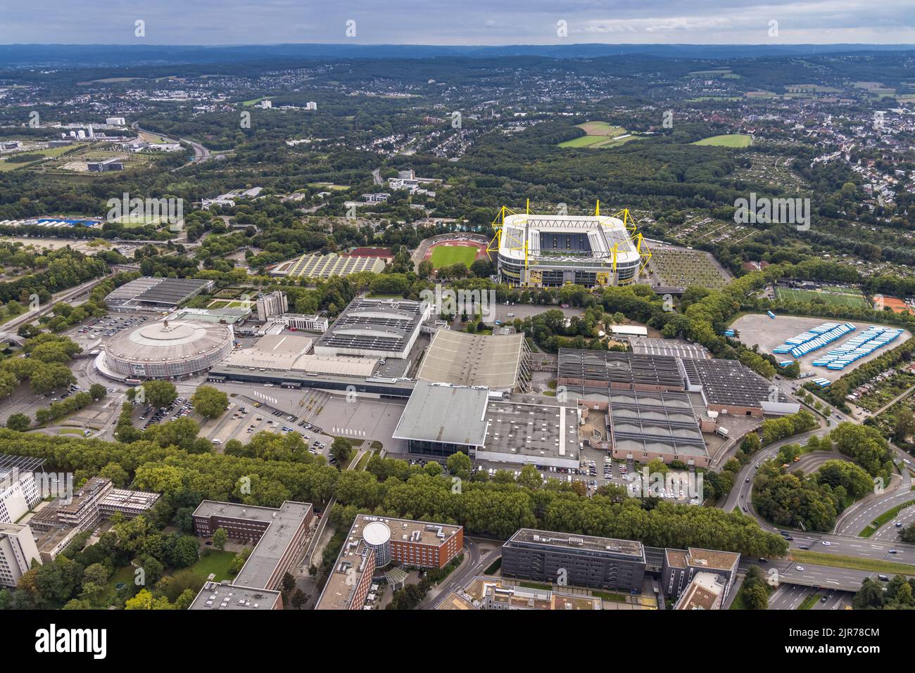 Aerial view, Signal Iduna Park Bundesliga stadium of BVB 09 and ...