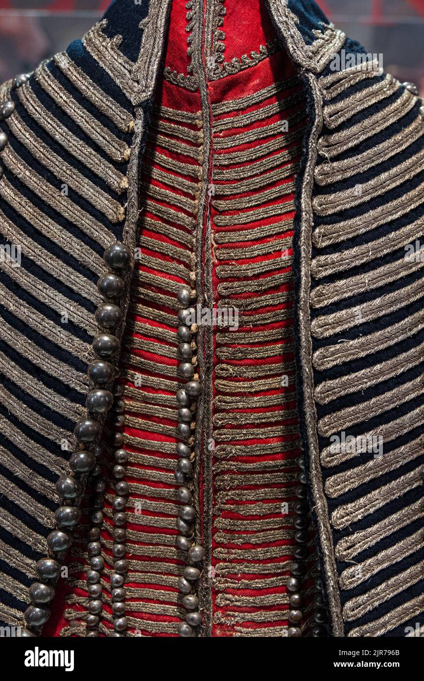A vertical shot of an American 19th century military uniform Stock ...