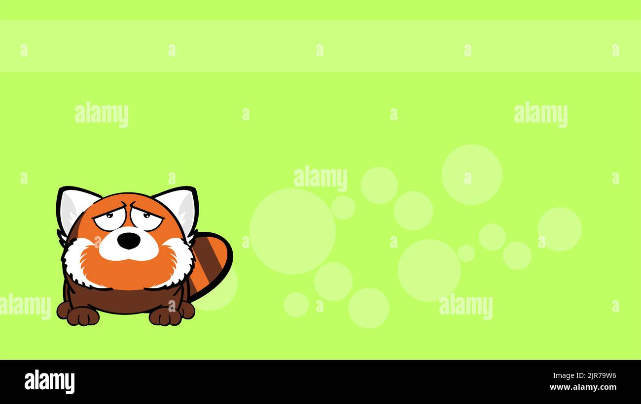 sad red panda ball style character carton background illustration in ...