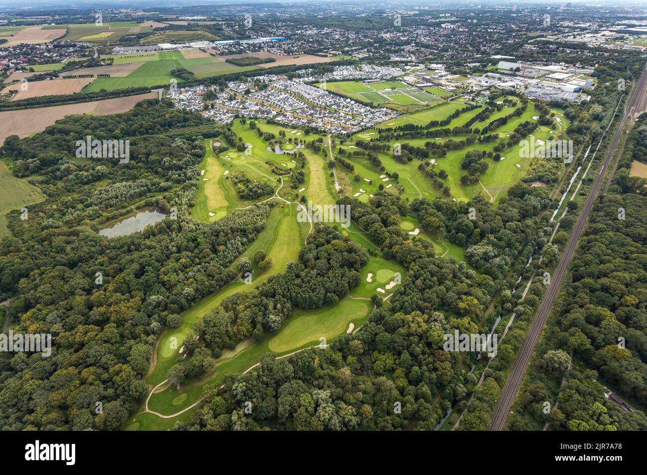 Aerial view, Royal Saint Barbara's Dortmund Golf Club as well as single ...