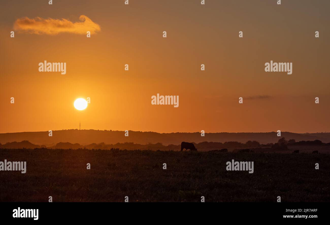 Sun setting over body hi-res stock photography and images - Alamy