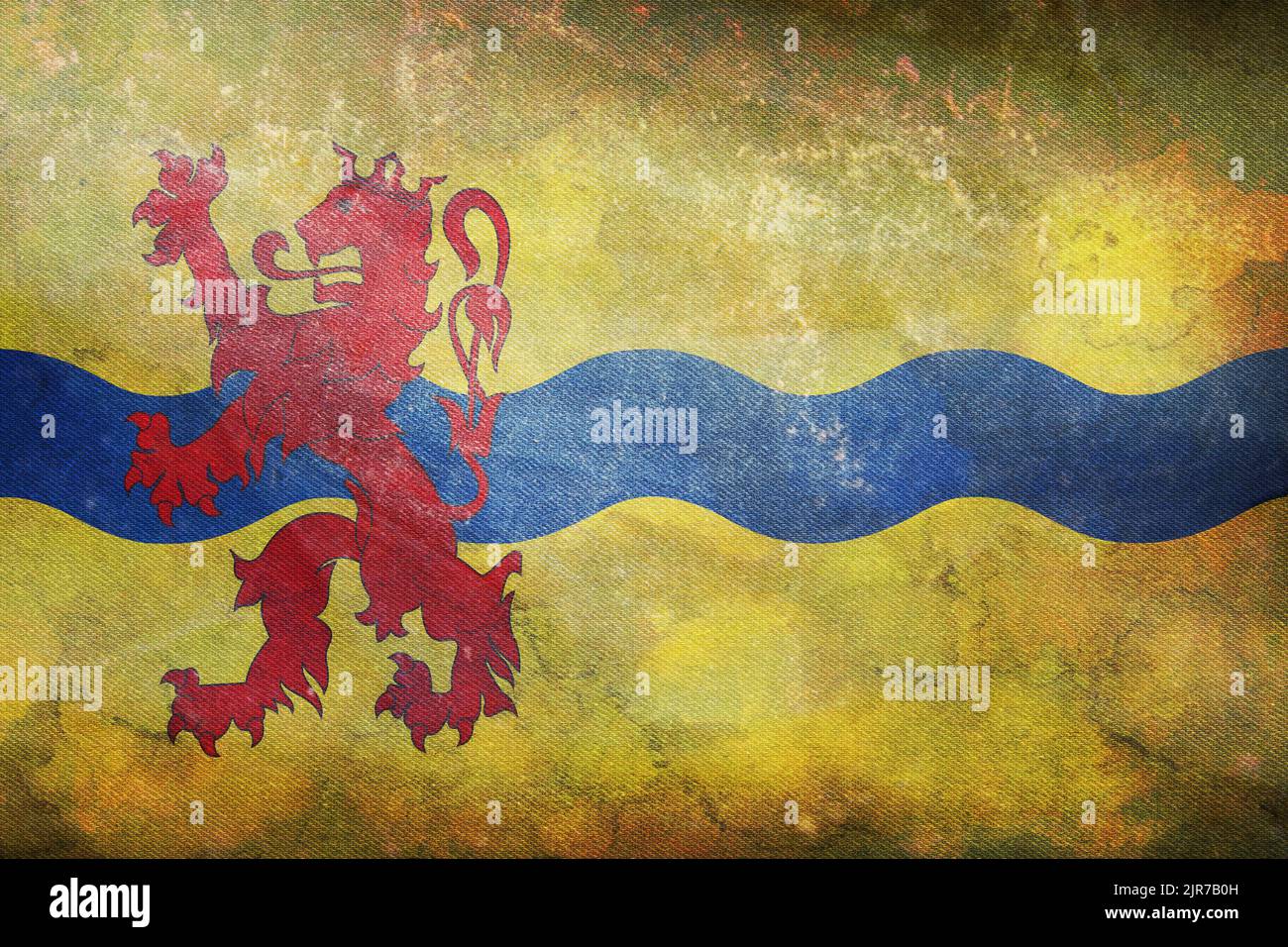 Top view of flag Valkenburg ad Geul, Netherlands. retro flag with ...