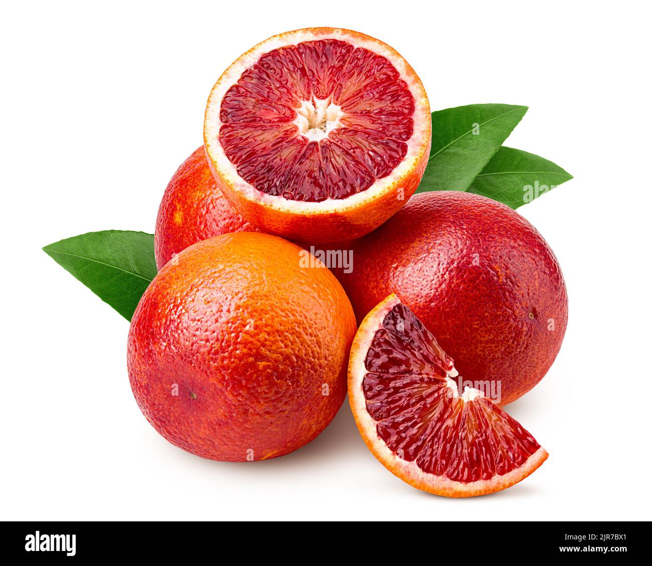 red blood orange slice, isolated on white background, clipping path ...