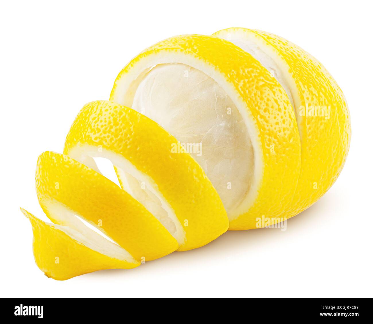 lemon peel, isolated on white background, clipping path, full depth of ...