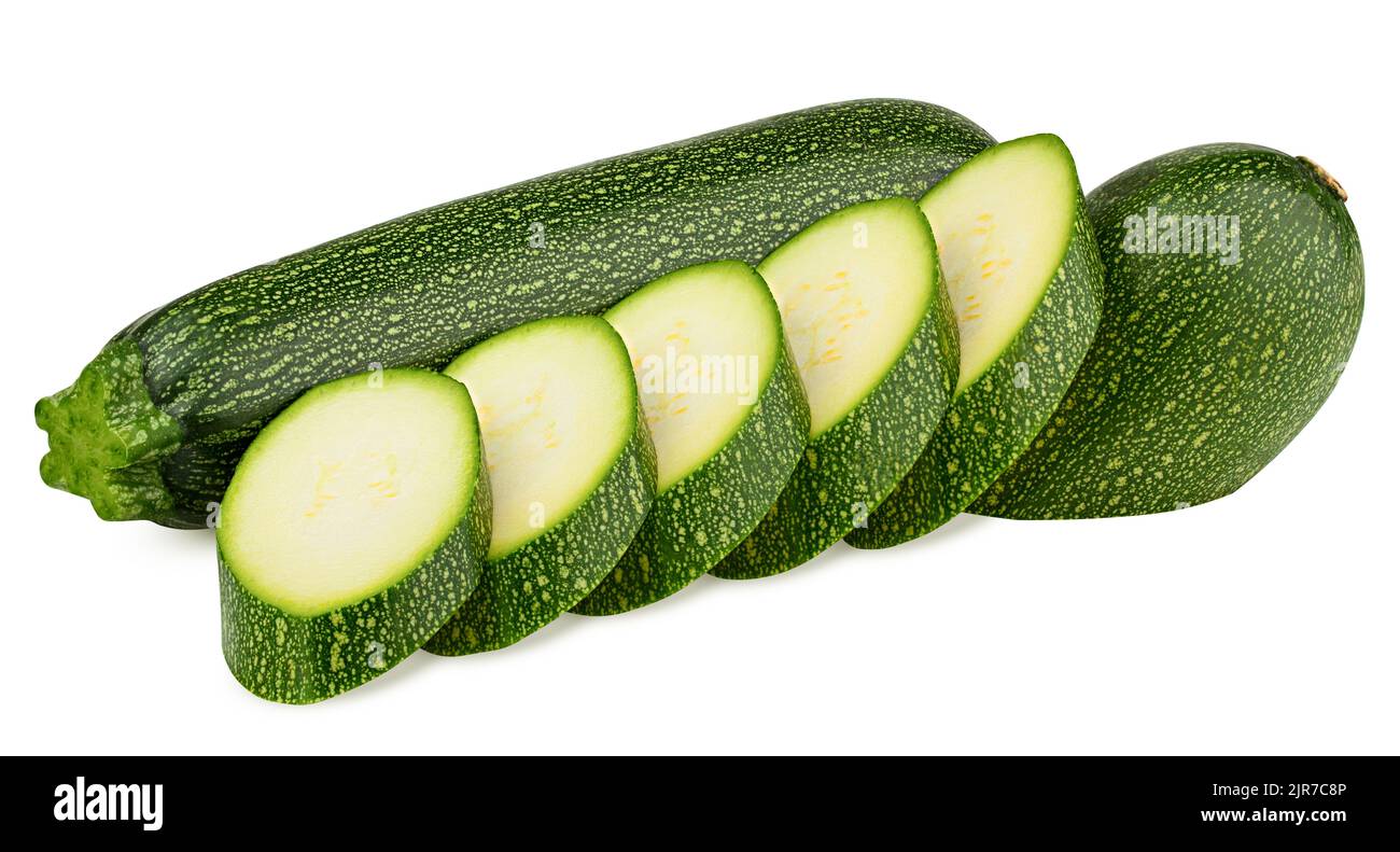 zucchini isolated on white background, clipping path, full depth of ...