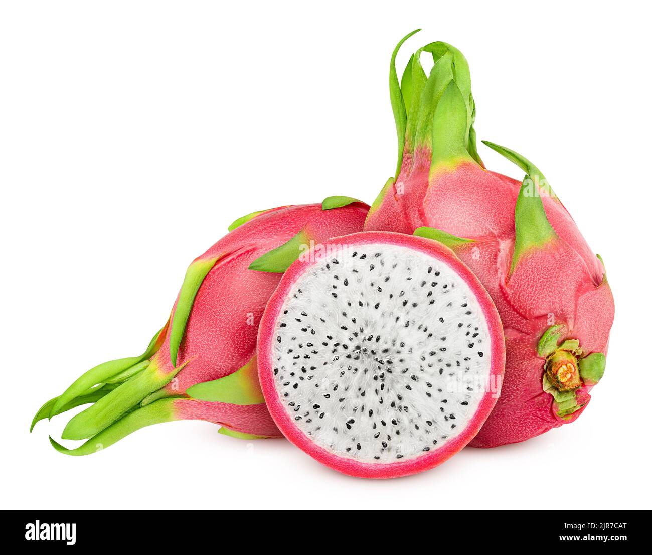 dragon fruit, pitahaya, pitaya, isolated on white background, clipping ...