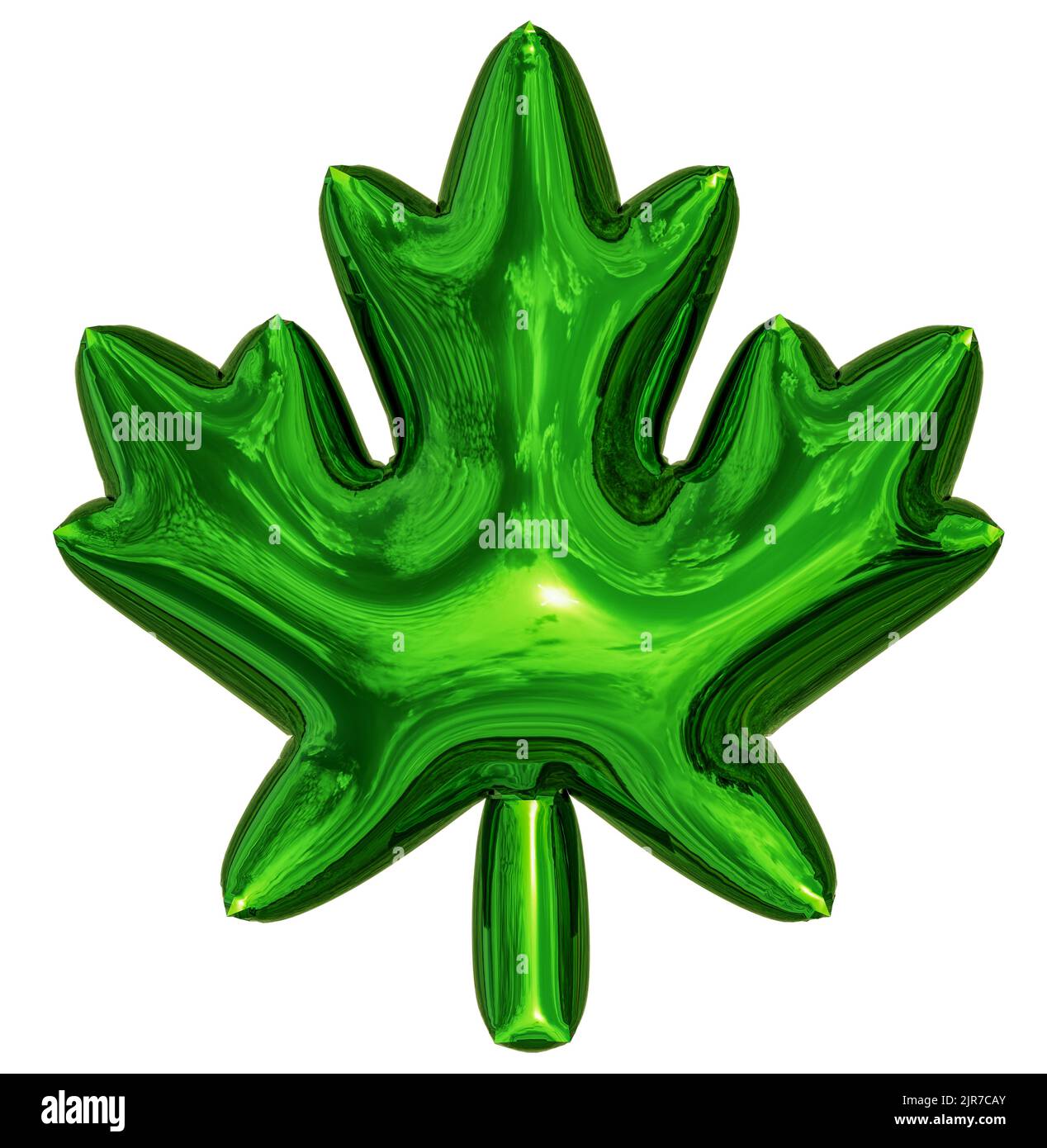 Green sycamore leaf. Metallic green sycamore. 3D illustration Stock ...