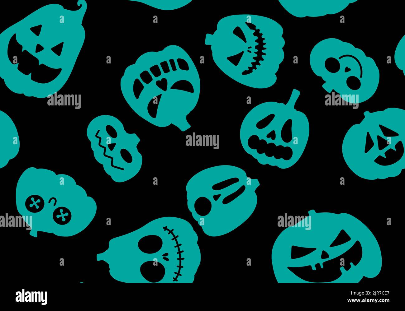 Halloween seamless pumpkins and witch hat and ghost pattern for fabrics ...