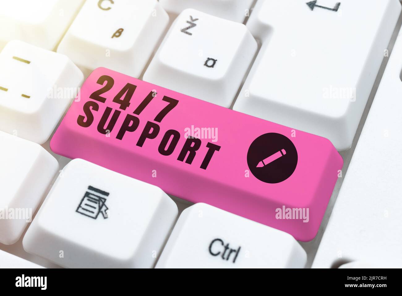 Sign displaying 24 7 Support. Word for Giving assistance to service ...