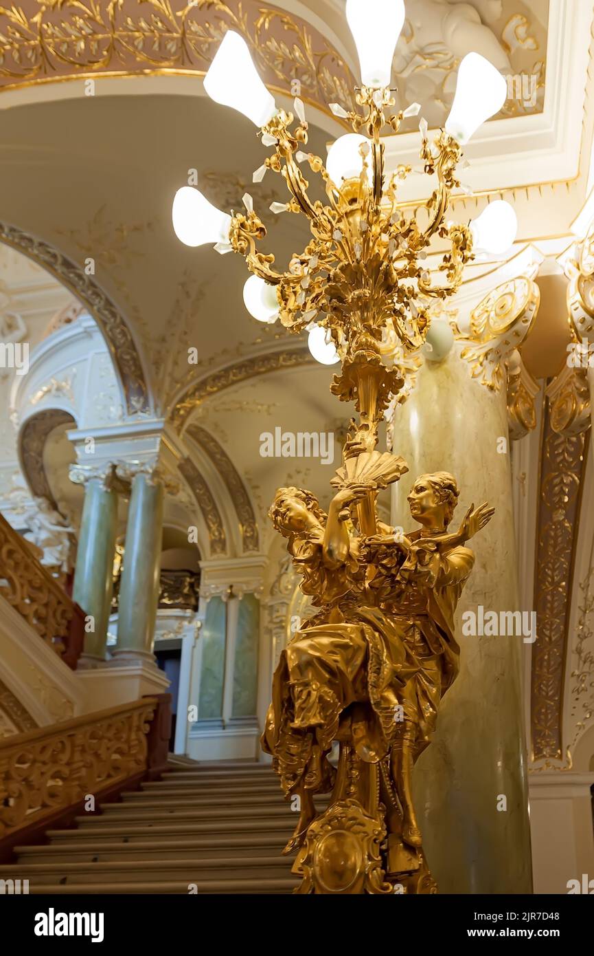 Interiors in the Odessa Opera and Ballet Theater, Ukraine Stock Photo ...