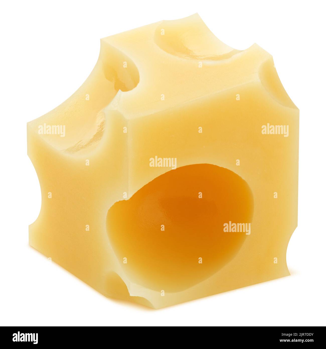 cheese cube, isolated on white background, clipping path, full depth of ...