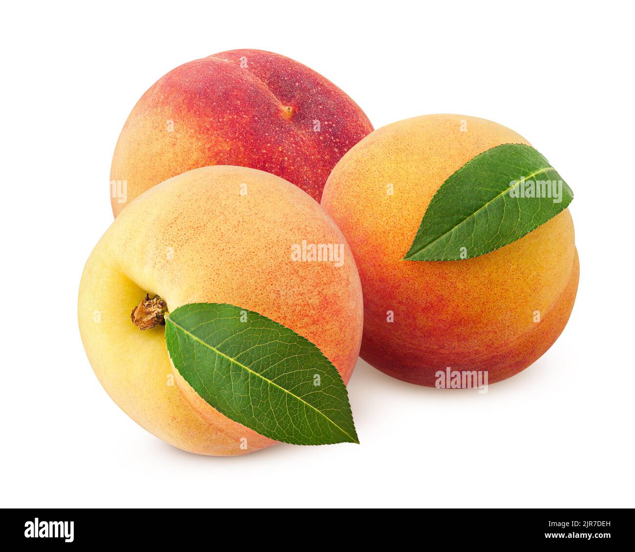 Peach isolated on white background, clipping path, full depth of field ...