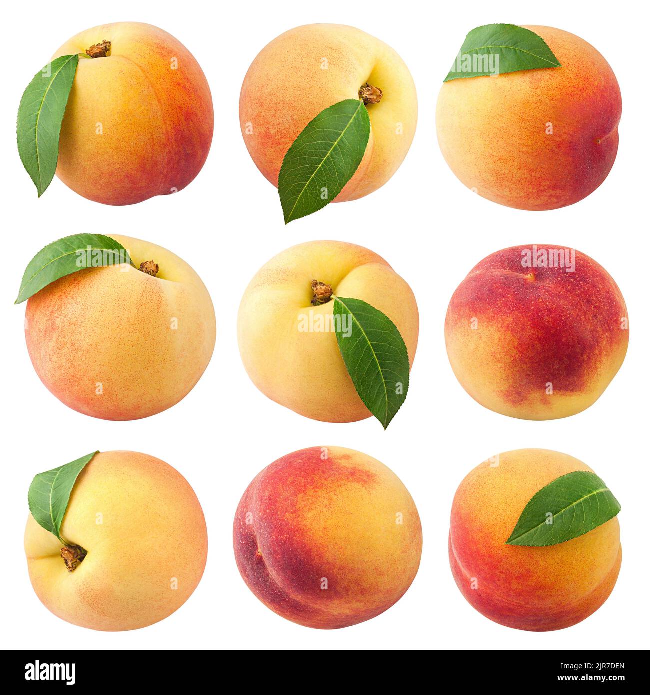 Peach isolated on white background, clipping path, full depth of field ...