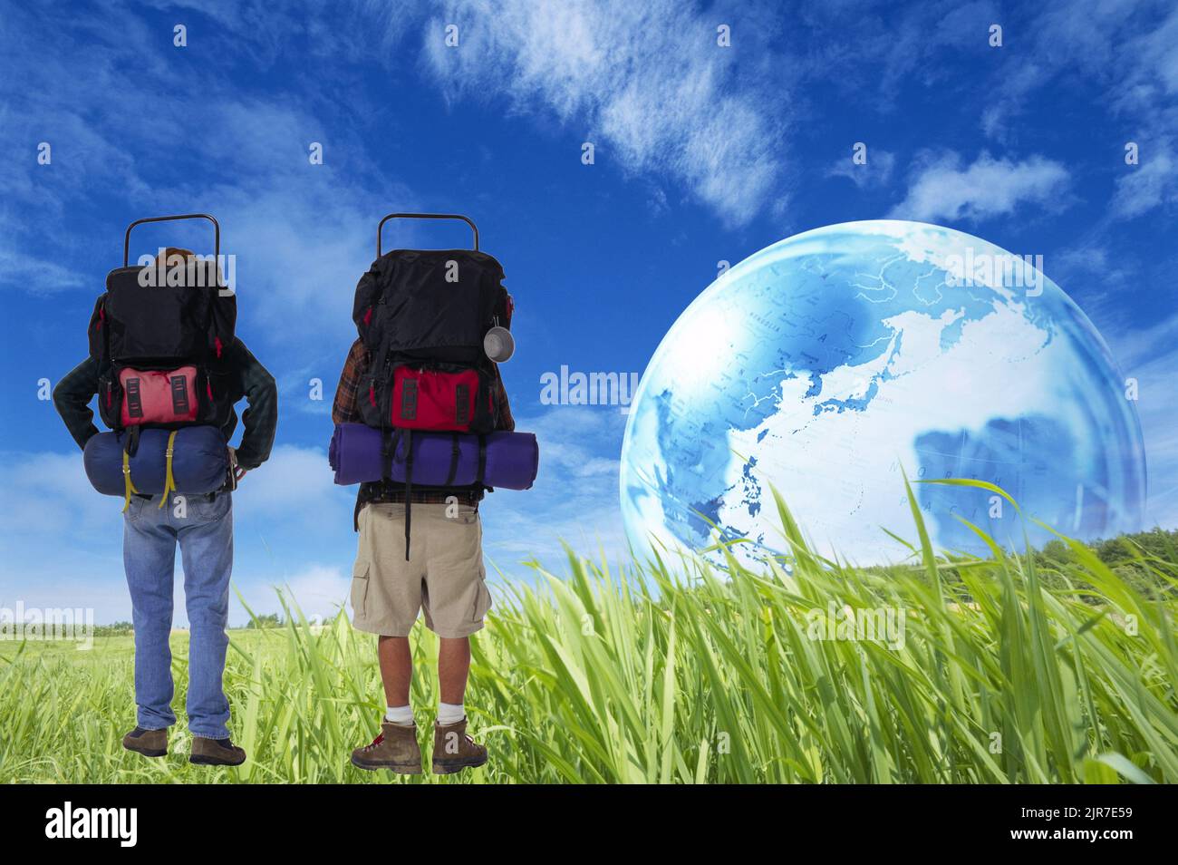 Two people walking along a fantastic path, a metaphor for the ...