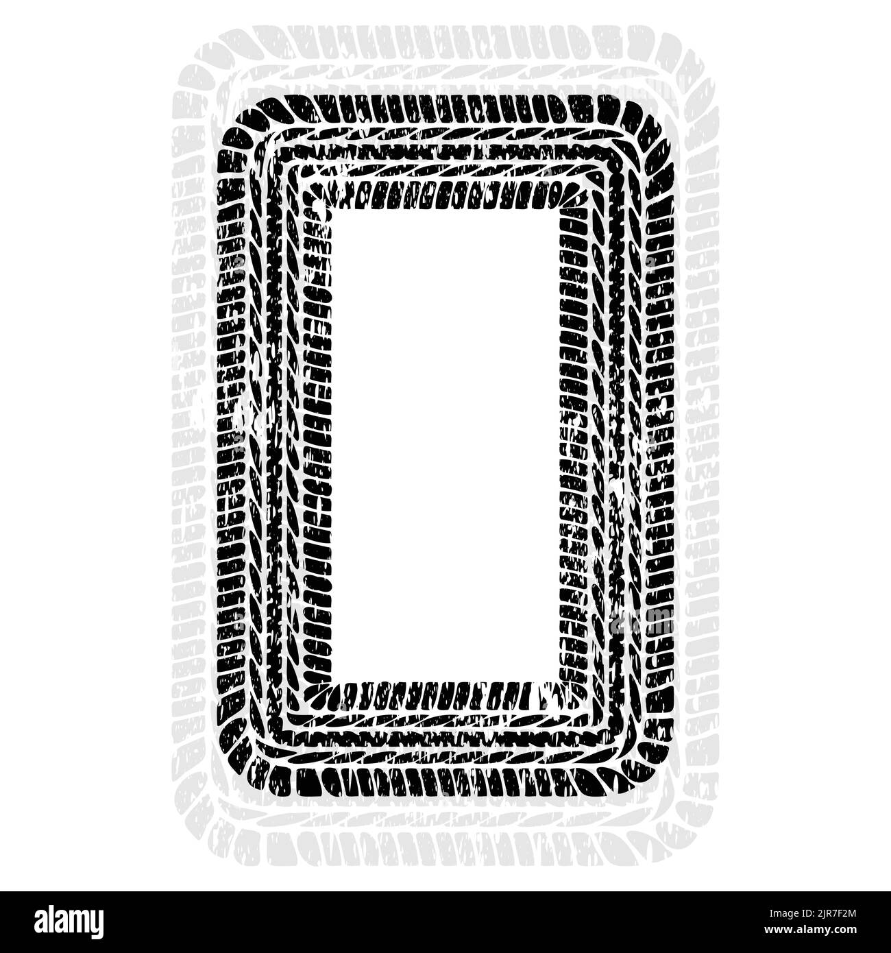 Rectangle tire track grunge frame Stock Vector Image & Art - Alamy