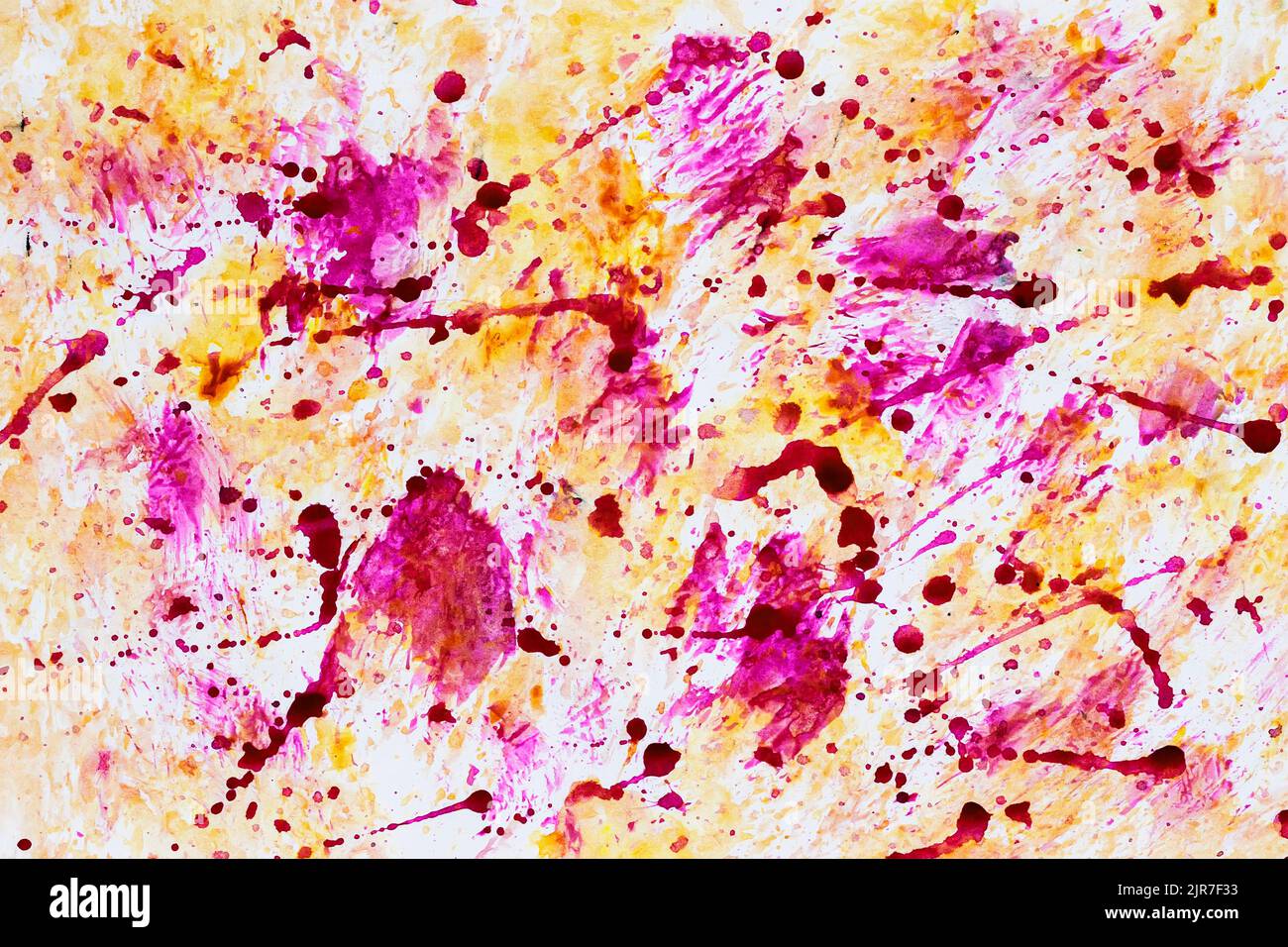 Vibrant colored splashes on paper, abstract Hand Painted Multicolor ...
