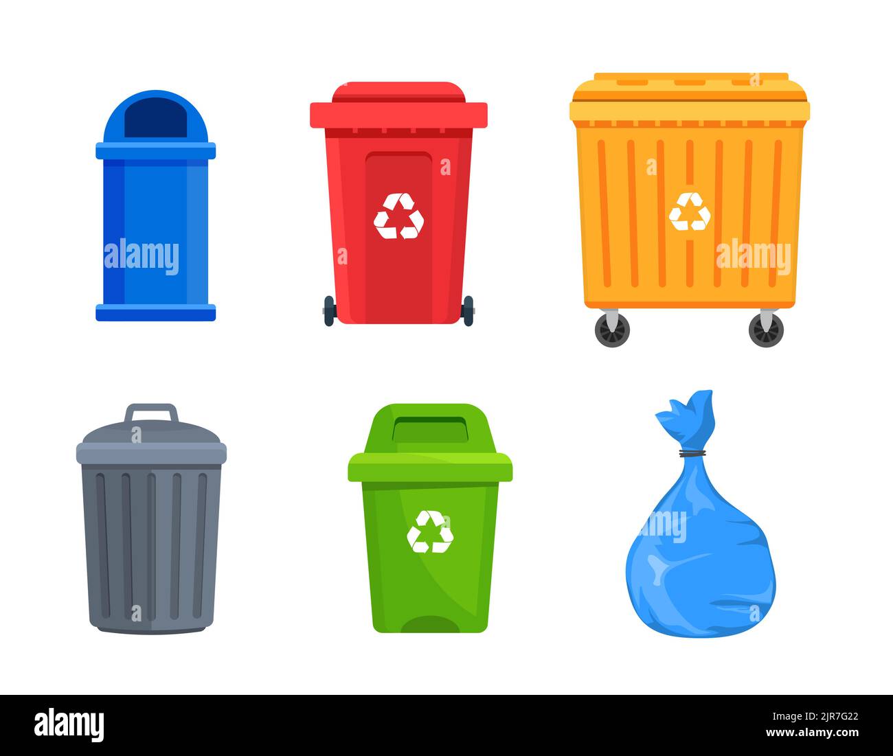 Trash container bin icon. Garbage can metal recycle basket box for trash waste symbol Stock ...