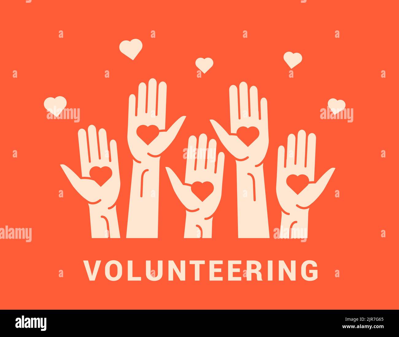 Volunteer vector icon heart care team. Charity volunteer hand symbol illustration Stock Vector ...