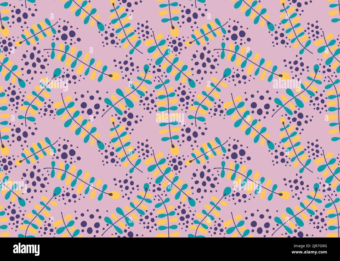 Abstract floral branches seamless cartoon doodle leaves pattern for ...