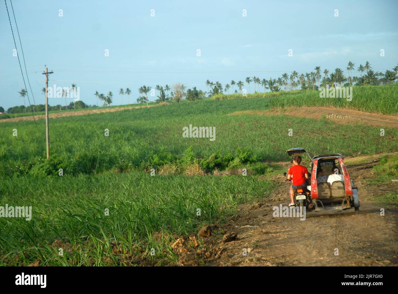 Trike carrying passengers, Sugar Cane Farm, Cadiz City, Negros ...