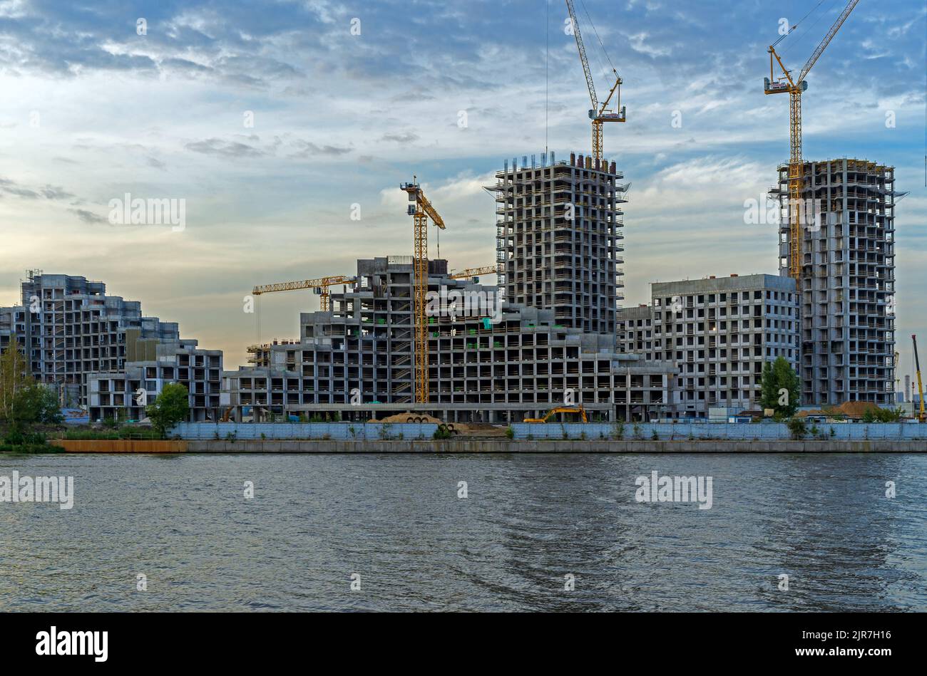 MOSCOW, RUSSIA - AUGUST 19, 2022: New complex of apartment buildings ...