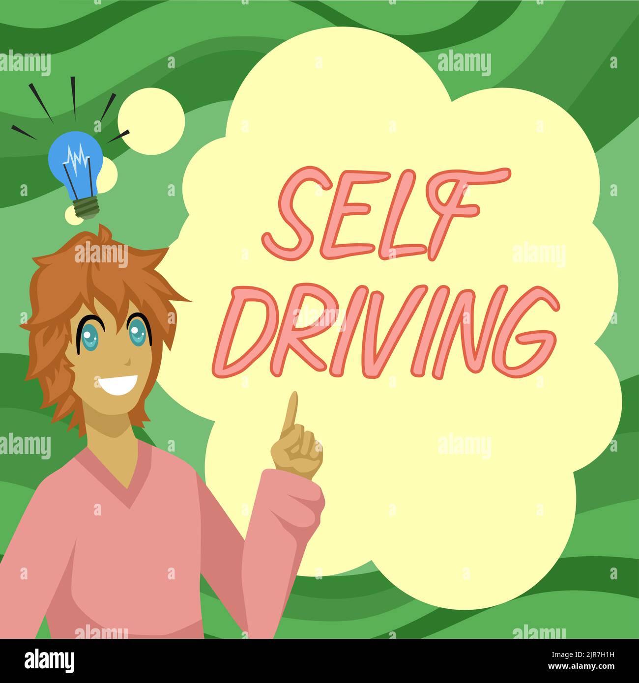 Writing displaying text Self Driving, Business concept Autonomous vehicle Ability to navigate ...