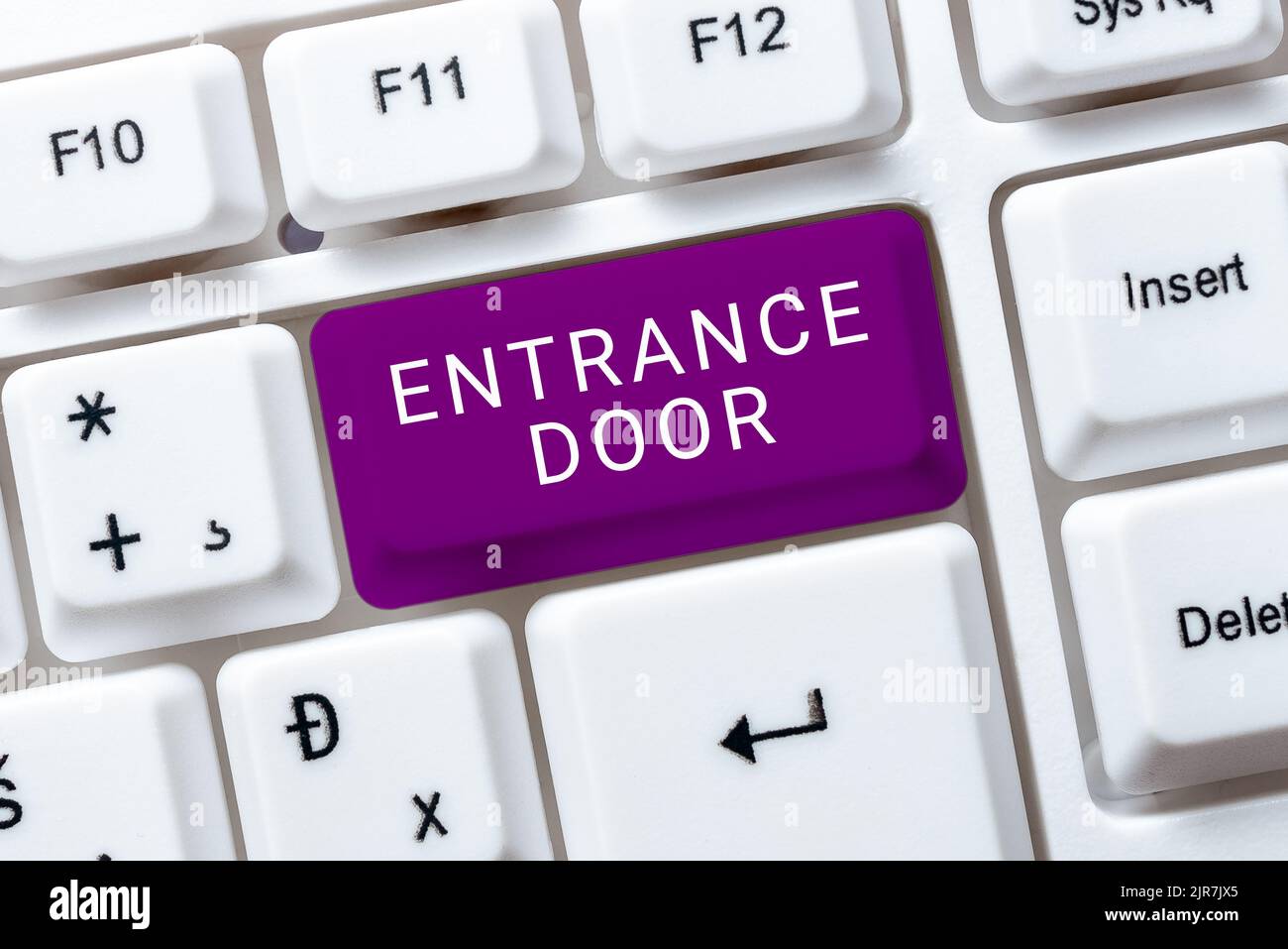 Hand writing sign Entrance Door. Word Written on Way in Doorway Gate ...