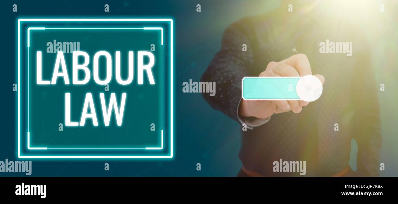 Text showing inspiration Labour Law. Word Written on Rules implemented ...