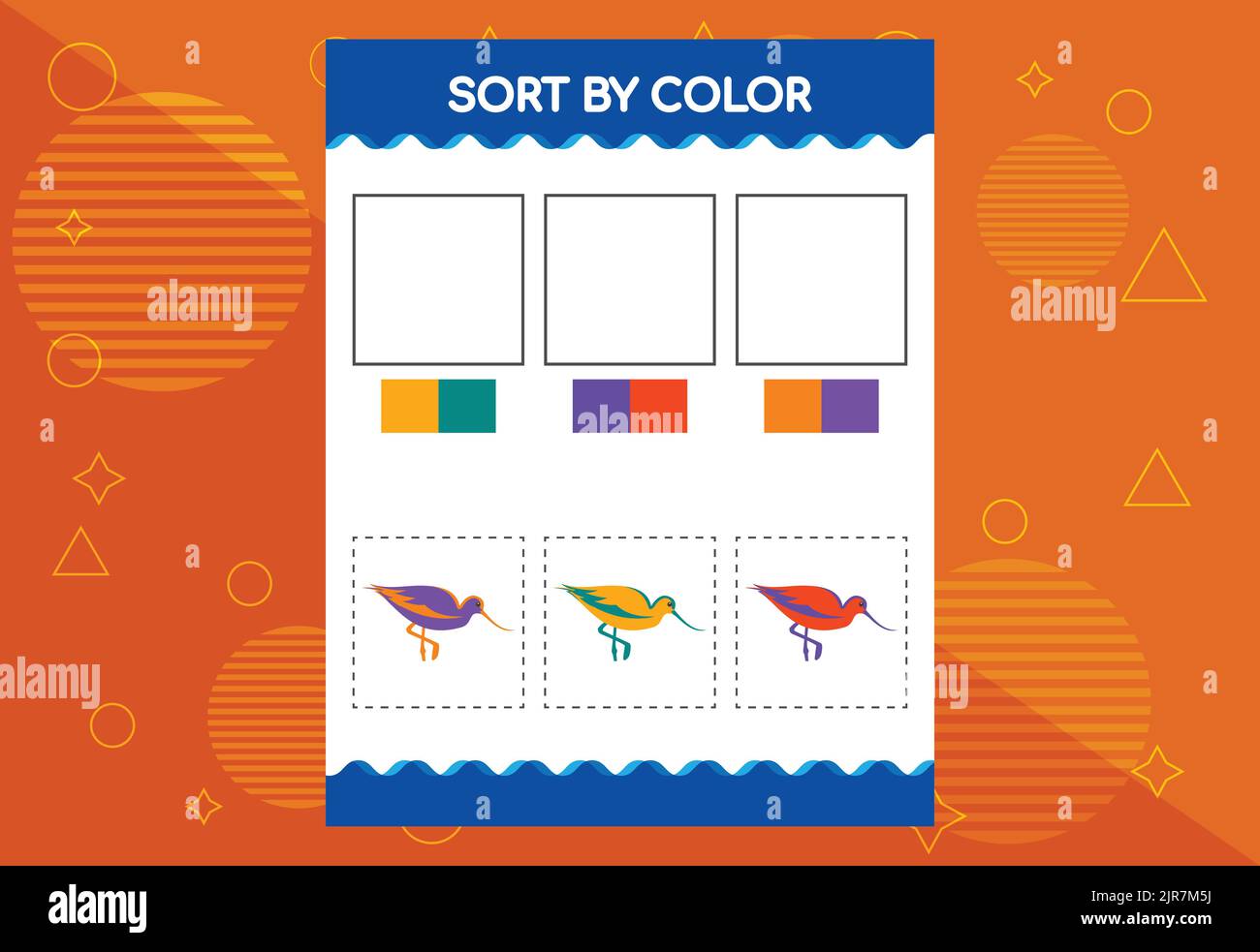 Sort by color worksheet for kids. Good for school and kindergarten ...