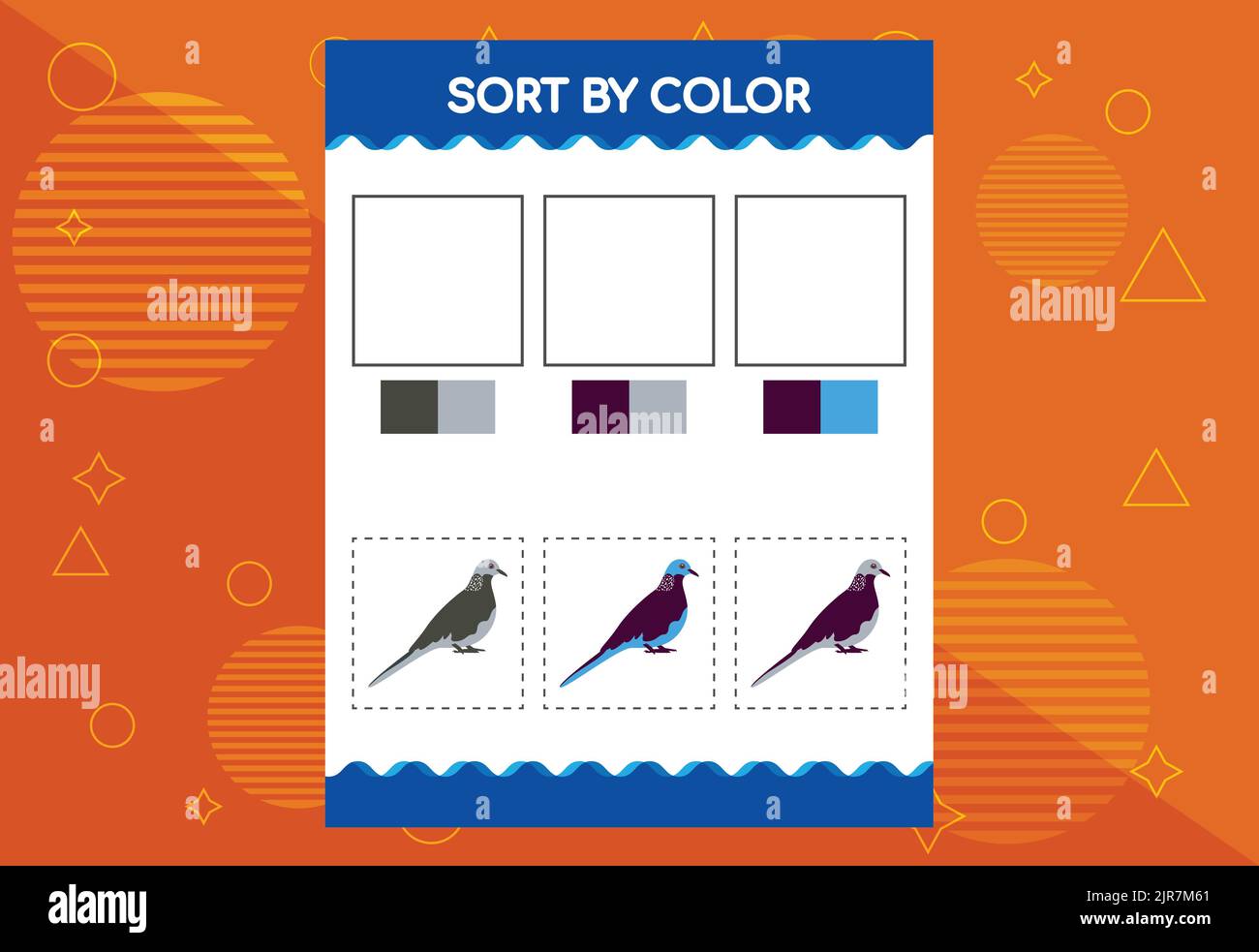 Sort by color worksheet for kids. Good for school and kindergarten ...